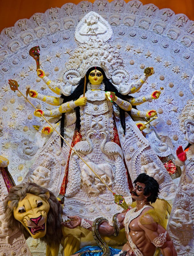 Godess Durga Idol during Puja Carnival in India Stock Image - Image of ...