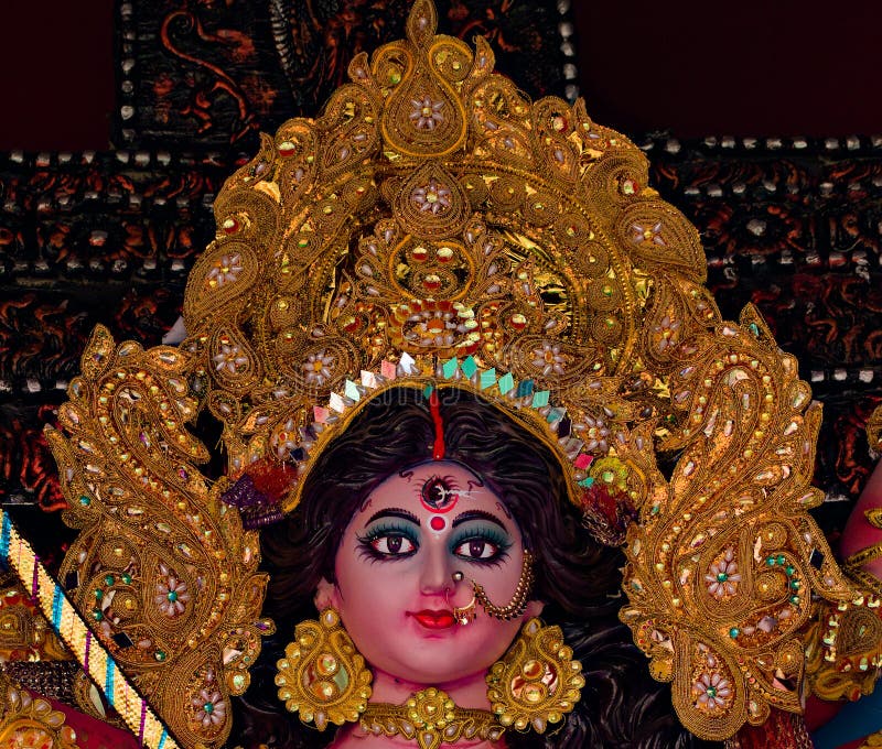 Godess Durga Idol during Puja Carnival in West Bengal Stock Photo ...