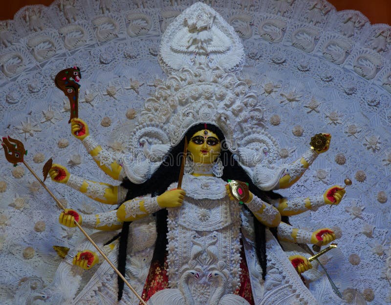 Godess Durga Idol during Puja Carnival in West Bengal Stock Image ...