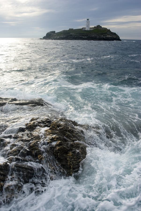 Godrevy Cornwall stock image. Image of stone, rock, tide - 27076429