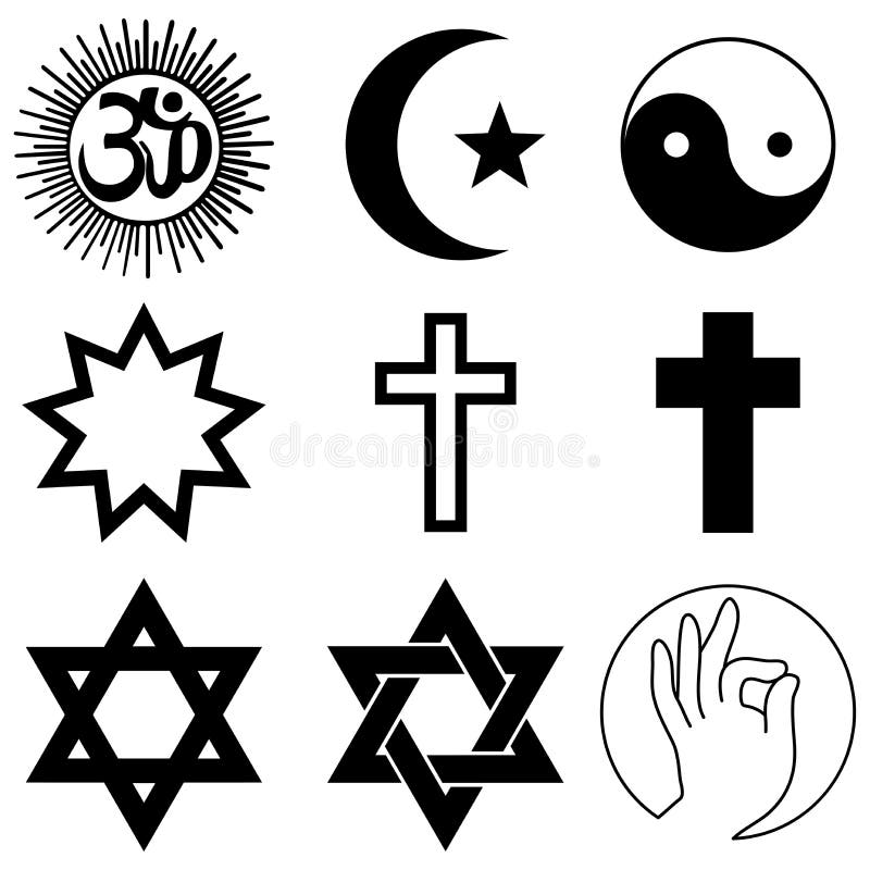 Religieuze Symbolen, Scherpe En Heldere Vector Rendering, Te Gebruiken ...