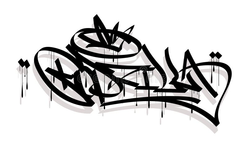 GODZILLA Graffiti Tag Style Design Stock Illustration - Illustration of ...