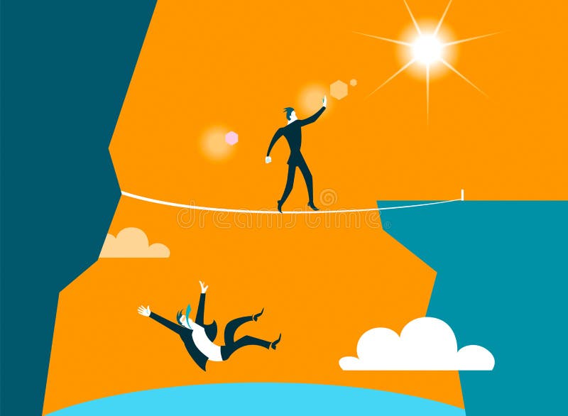 Goes dangerous abyss stock vector. Illustration of vector - 81626037