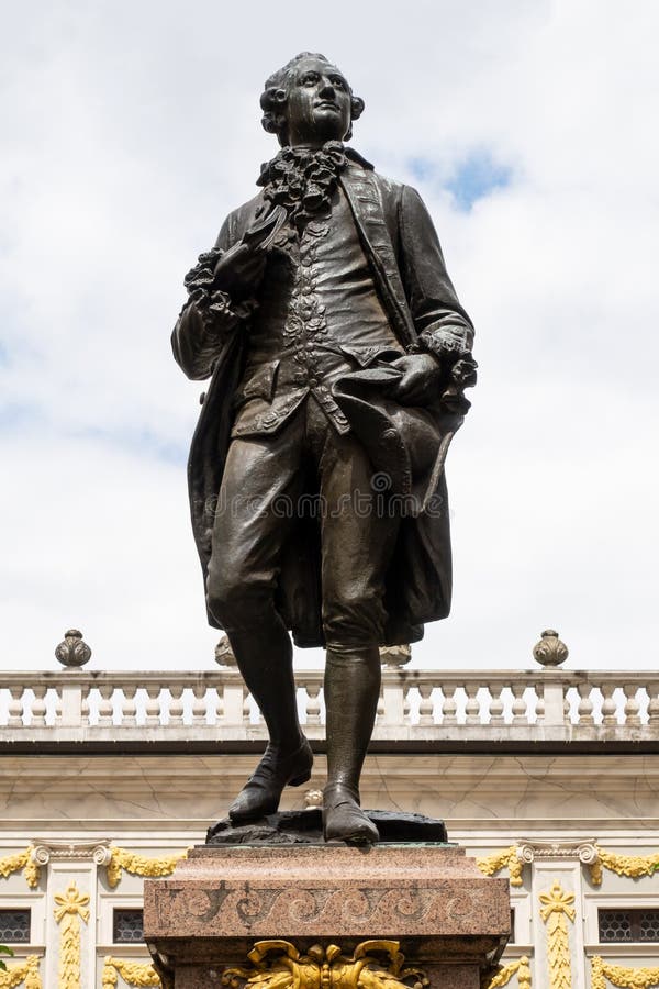 Goethe Memorial in Leipzig, Germany: Bronze Statue on Naschmarkt Square ...