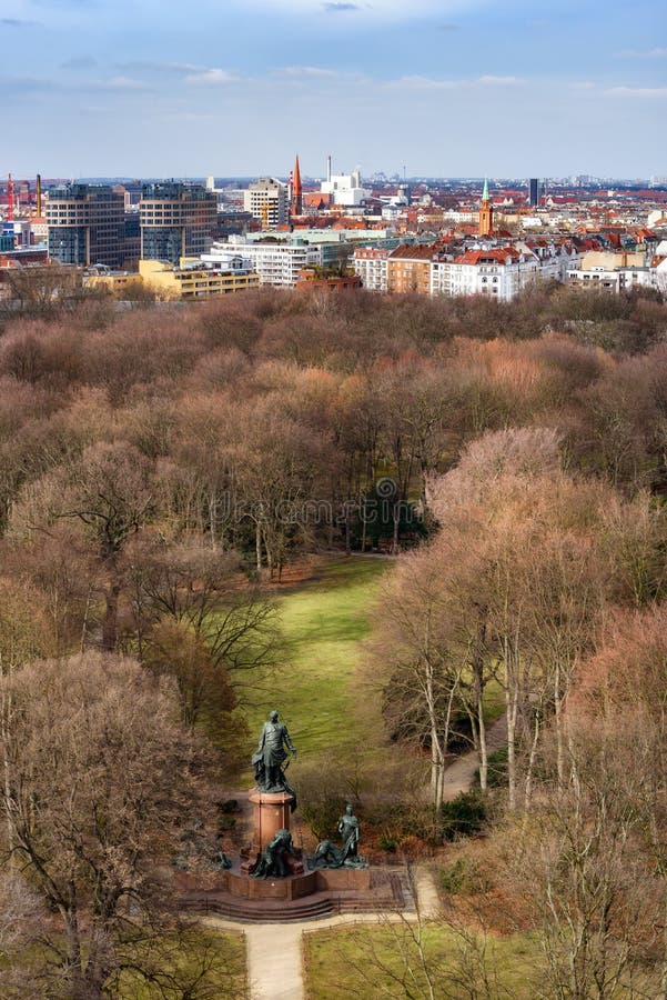 Aerial View Tiergarten Berlin Germany Stock Image - Image of sculpture ...
