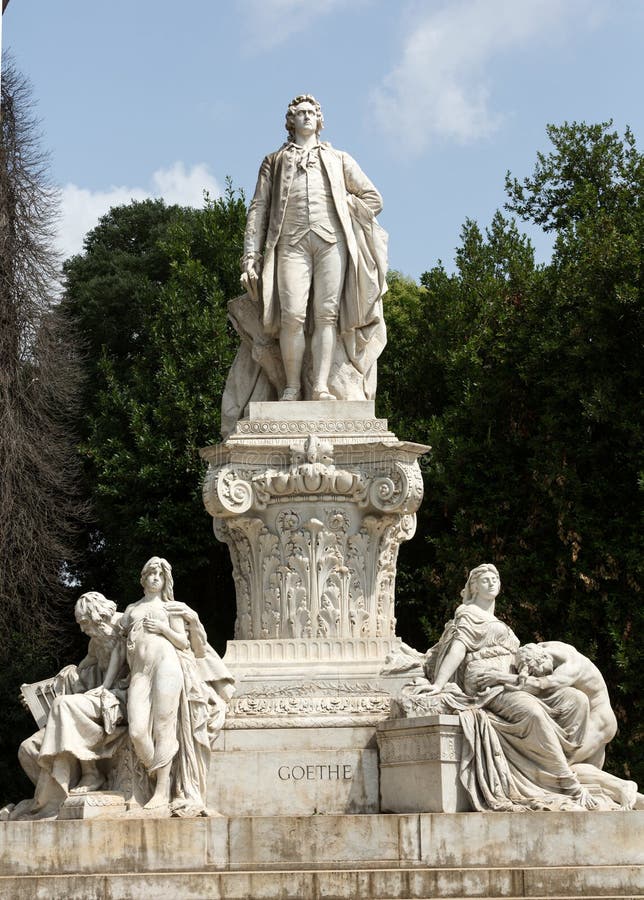 Goethe Statue at Villa Borghese in Rome Stock Image - Image of relief ...