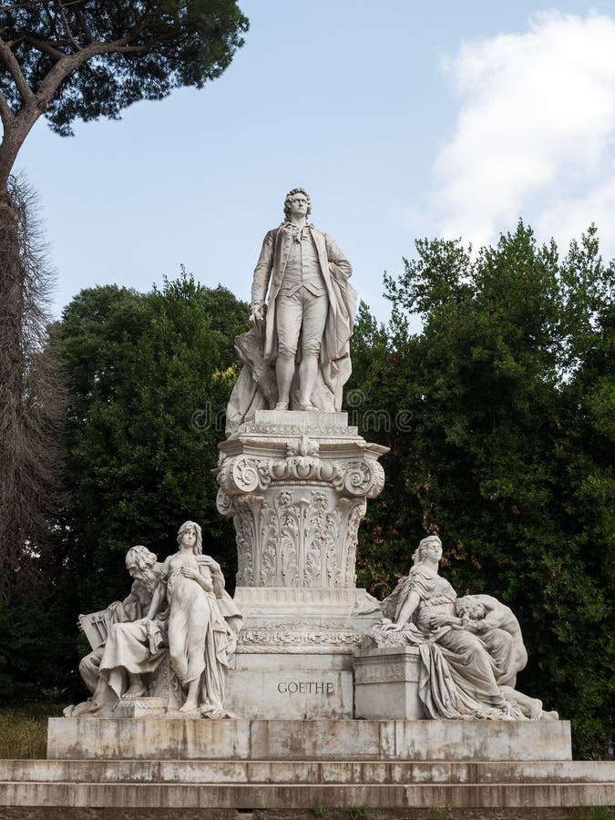 Goethe Statue at Villa Borghese in Rome, Stock Photo - Image of ...