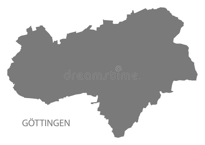 Goettingen City Map Grey Illustration Silhouette Shape Stock Vector ...