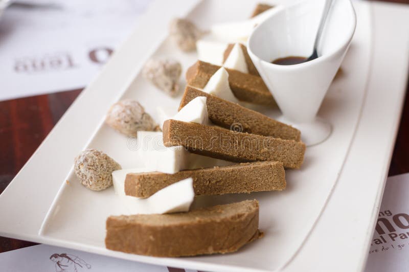 Gofio with soft cheese stock photo. Image of food, pella - 67077246