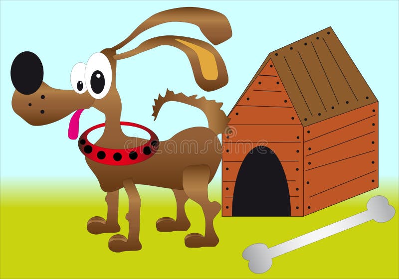Gog with dog house stock illustration. Illustration of animal - 10207862