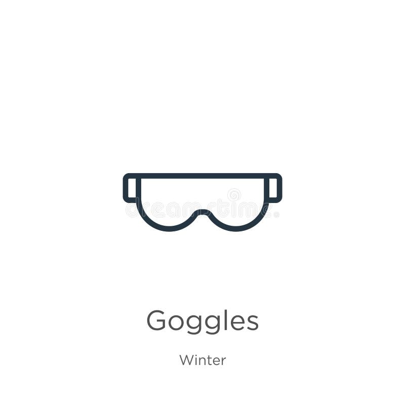 Goggles Outline Monochrome Icon In A Flat Design In Black Color. Vector ...