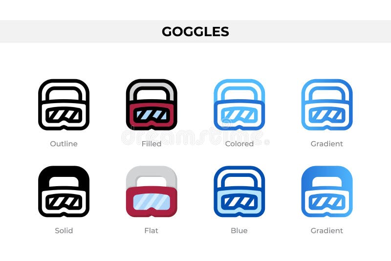 Goggles Icons in Different Style. Goggles Icons Set. Holiday Symbol ...