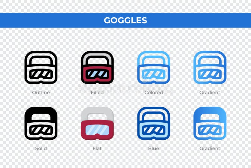 Goggles Icons in Different Style. Goggles Icons Set. Holiday Symbol ...