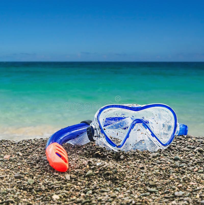 Goggles and snorkel diving stock photo. Image of equipment - 48374022