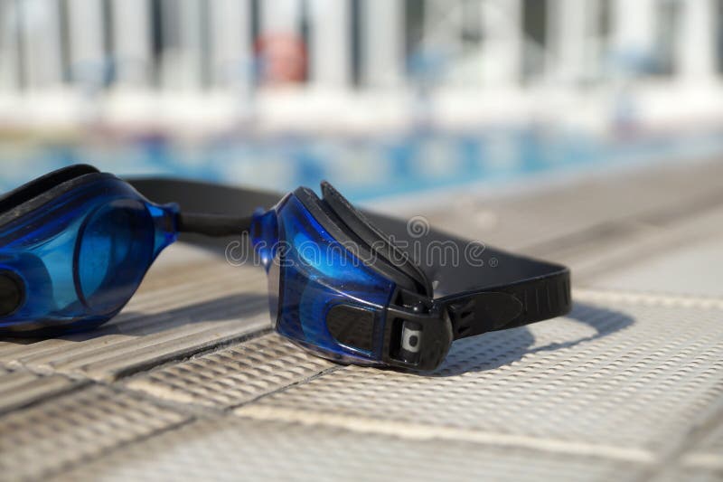 Goggles for Swimming on a Pool Side Stock Image - Image of reflection ...