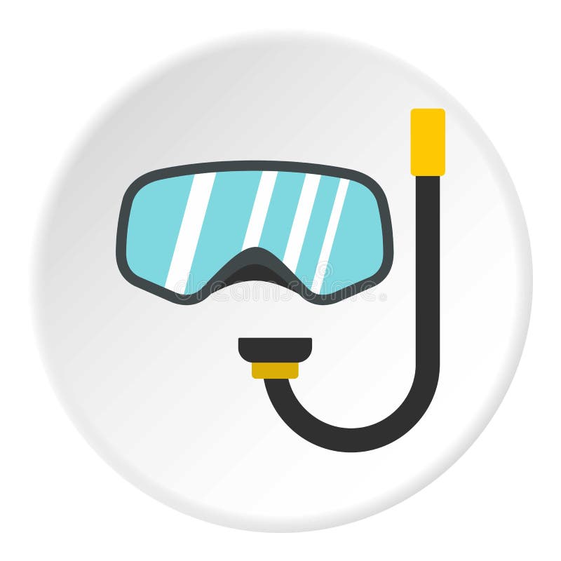 Goggles and Tube for Diving Icon Circle Stock Vector - Illustration of ...