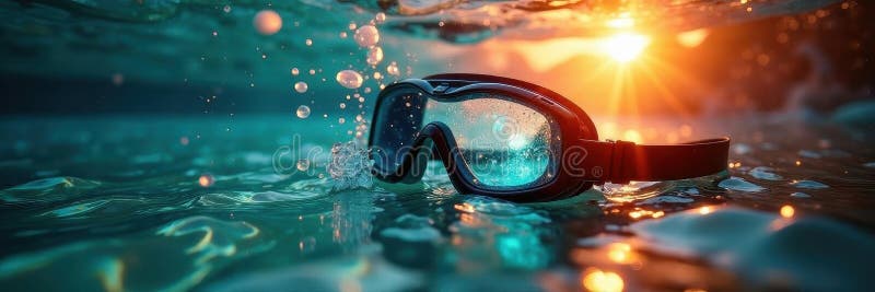 Goggles Underwater, Sun Setting, Aquatic Scene, Horizon, High ...
