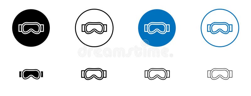 Goggles vecor icon set stock vector. Illustration of science - 340389981