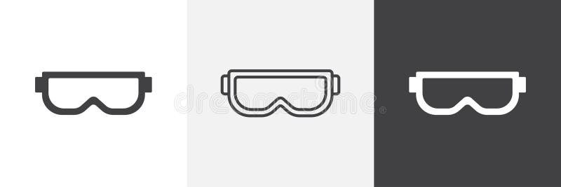 Goggles vecor icon set stock vector. Illustration of line - 340693873