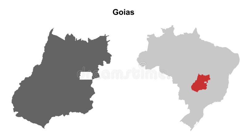 Goias outline map stock vector. Illustration of cartography - 378850135