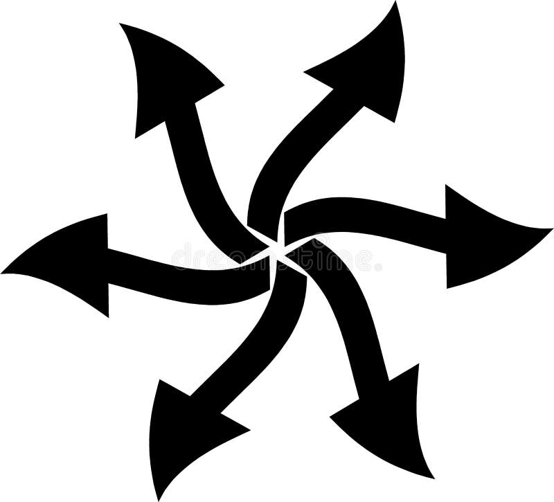 Going in All Directions stock illustration. Illustration of confusion ...