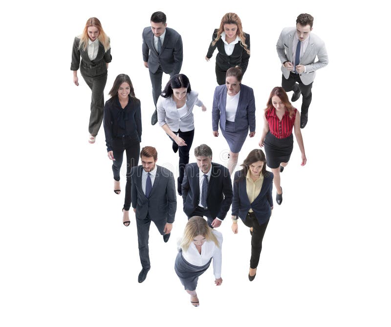 Going Business People Behind the Leader. Isolated on White Stock Image ...