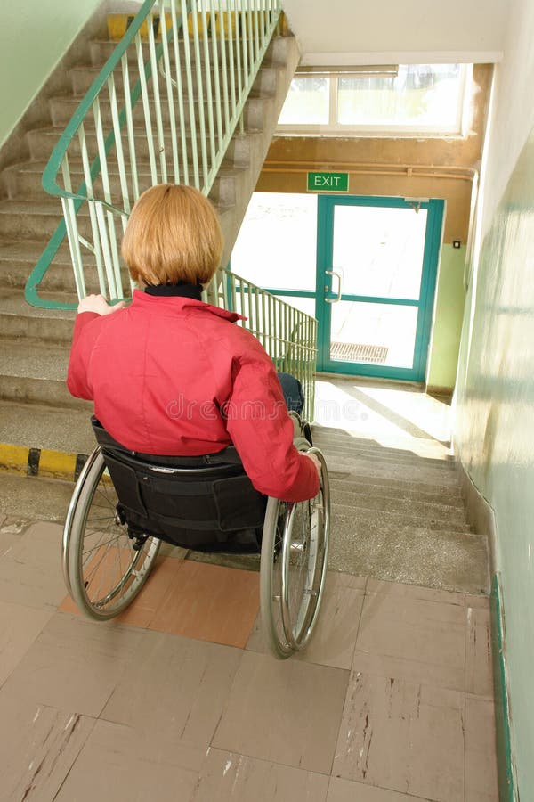 Going downstairs stock photo. Image of female, facility - 4818622