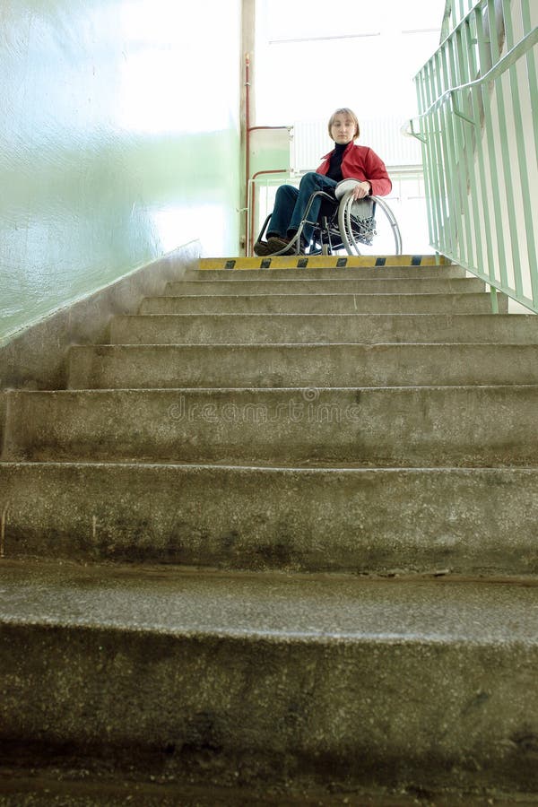 Going downstairs stock photo. Image of care, disablement - 4758482