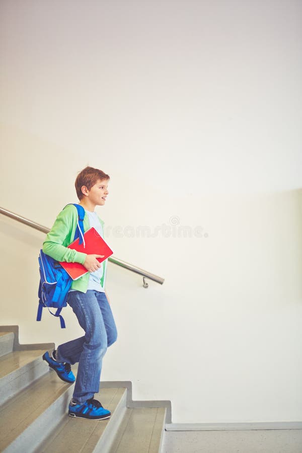 Going downstairs stock photo. Image of female, facility - 4818622
