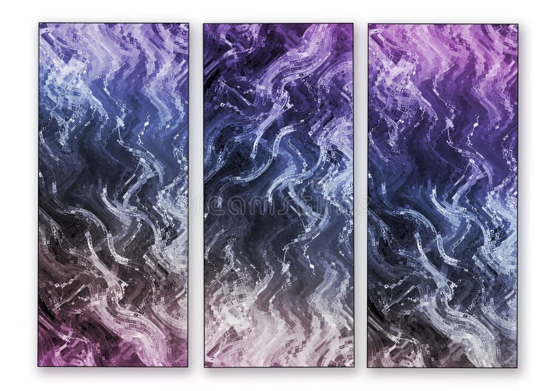 Going with the Flow - Abstract in a Triptych Layout Stock Illustration ...