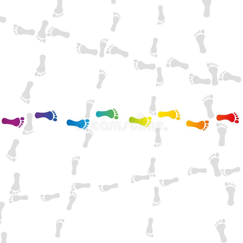 Rainbow Footprints Stock Illustrations – 205 Rainbow Footprints Stock ...