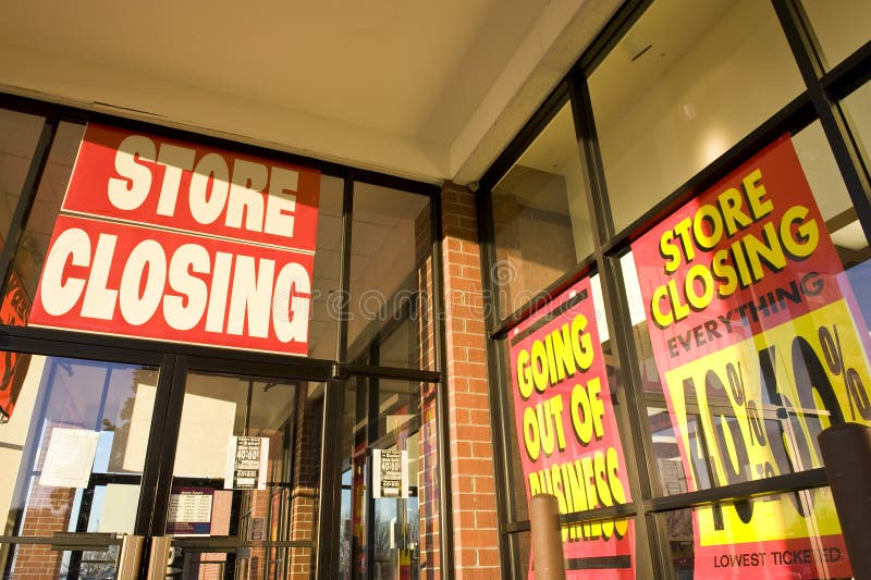 Going Out of Business Signs Stock Photo - Image of defeat, debt: 52844580