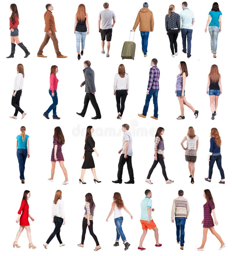 Going People in Motion Set. Stock Image - Image of isolated, collection ...