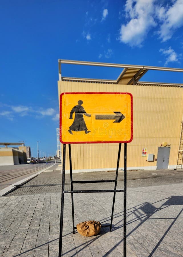 Going Right Walking Traffic Sign in Doha, Qatar Stock Image - Image of ...