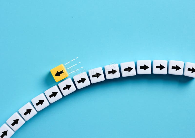 Going To the Opposite Direction. Standing Out from the Crowd Stock ...