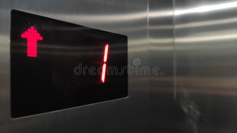 Going Up To Floor Number One in an Elevator Flash Stock Photo - Image ...