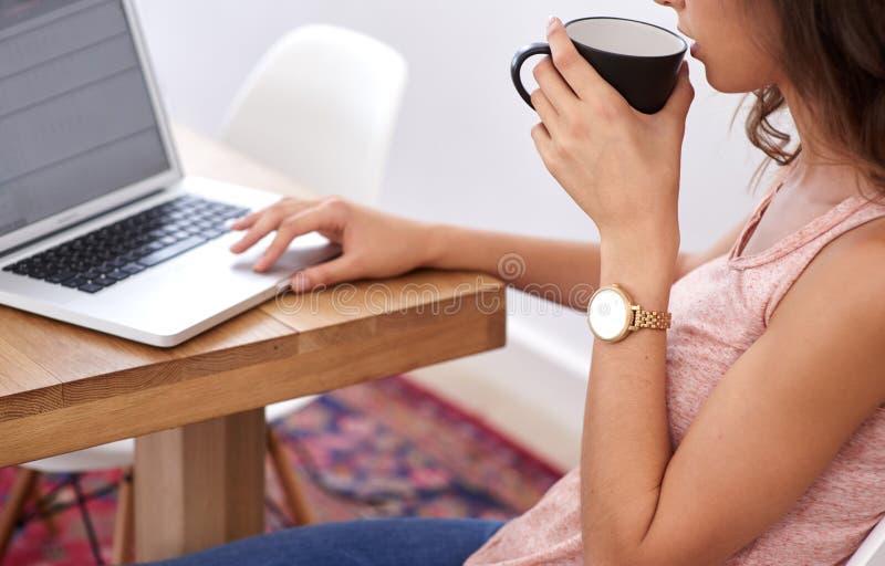 Going Wireless this Weekend. a Young Woman Working on Her Computer from ...