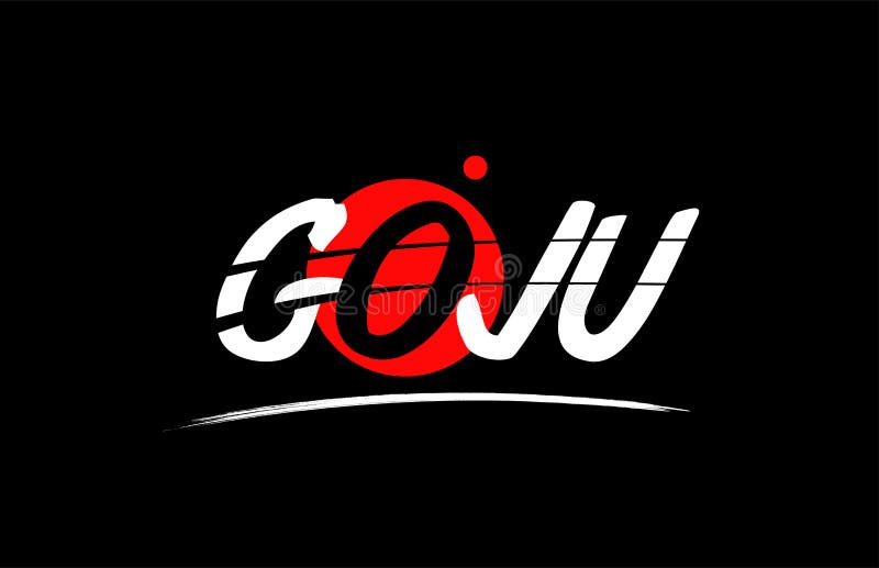 Goju Word Text Logo Icon with Red Circle Design Stock Illustration ...
