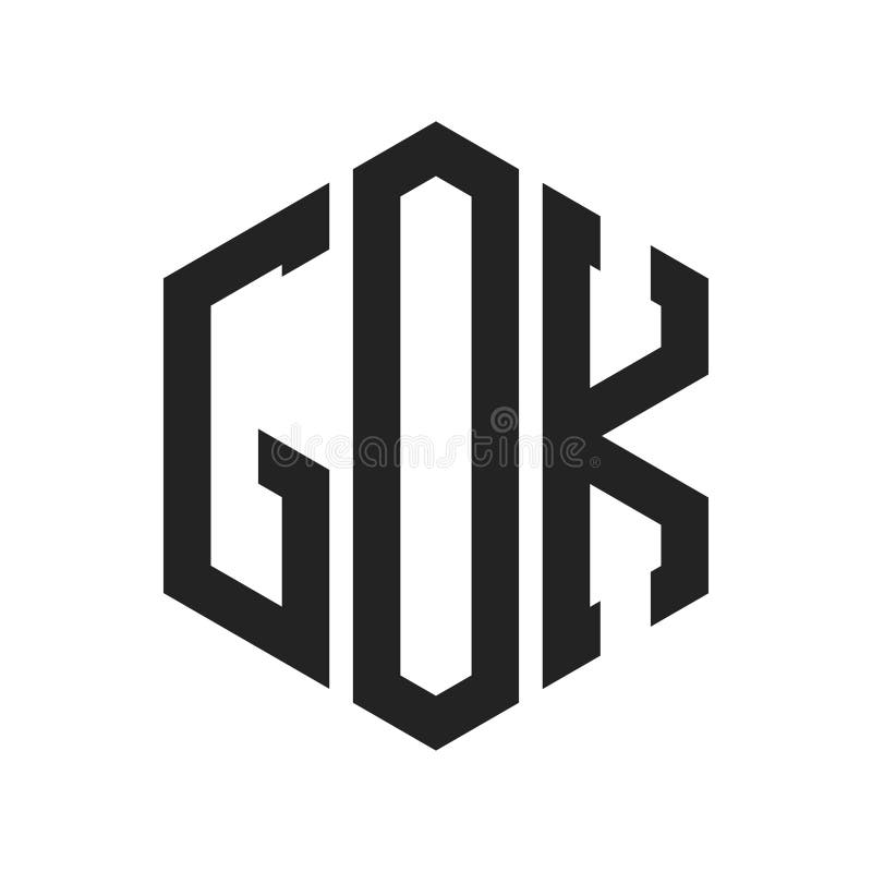 GOK Logo Design. Initial Letter GOK Monogram Logo Using Hexagon Shape ...