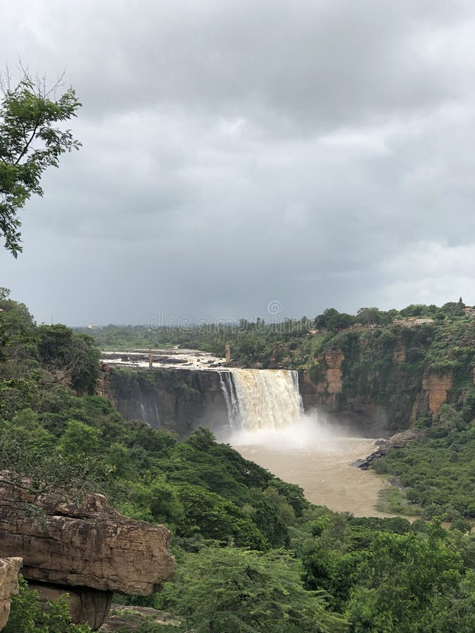 Gokak waterfalls stock image. Image of cloud, beautiful - 161091917