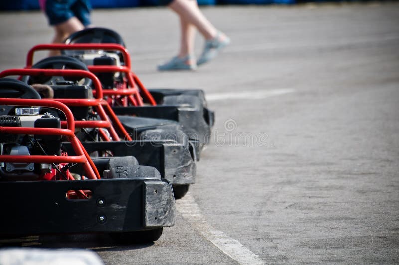 Red Go Karts stock photo. Image of four, race, track, racing - 4826862