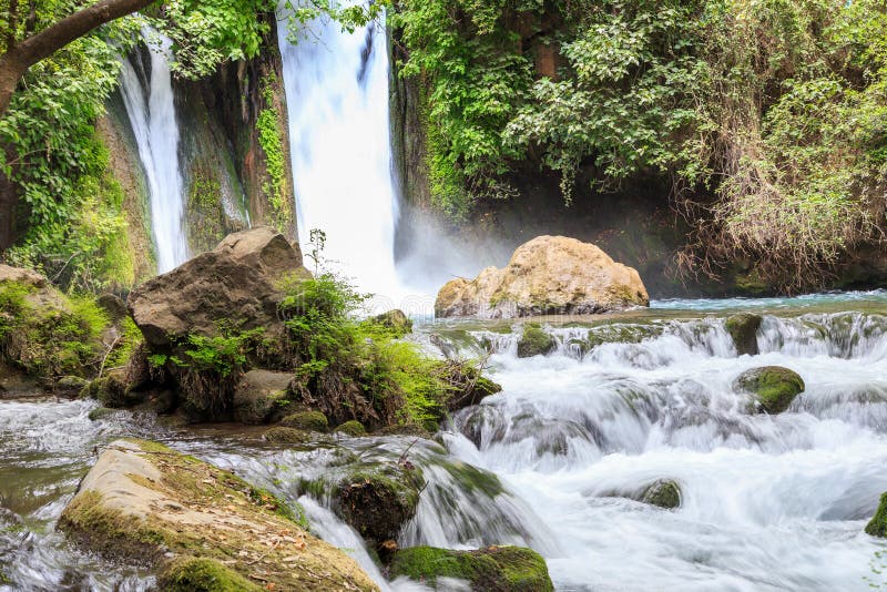 Golan Heights. Banias Nature Reserve. Banias Waterfall Stock Photo ...