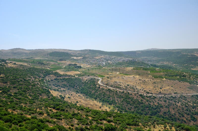 Golan Heights stock image. Image of blue, panoramic, mountain - 52992965