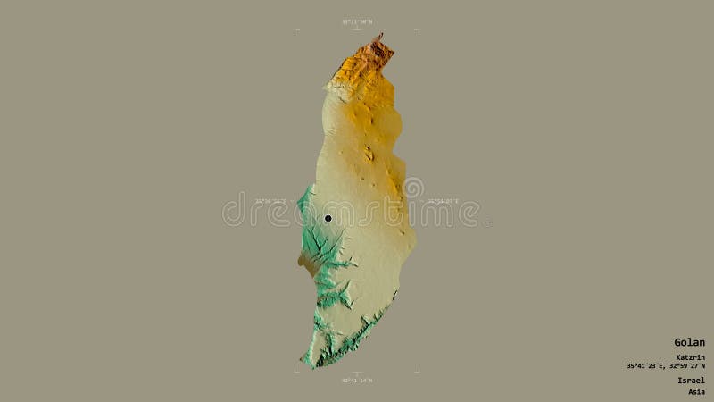 Golan - Israel. Bounding Box. Relief Stock Illustration - Illustration ...