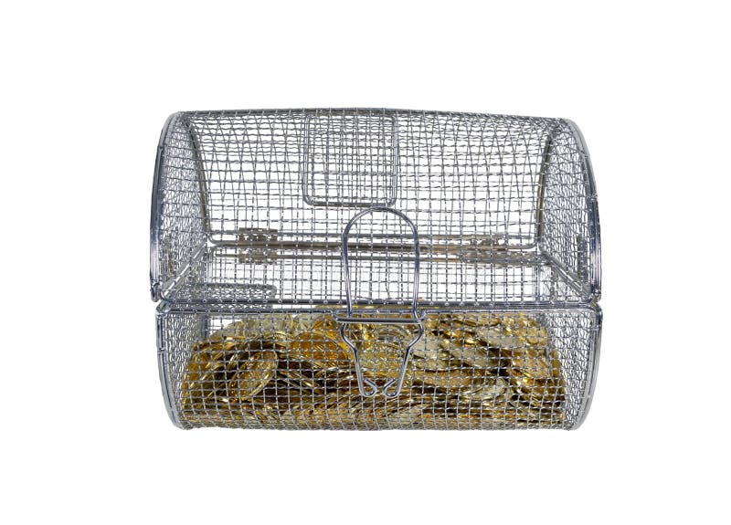Golc Coins in Spinner Cage stock photo. Image of lock - 29658210