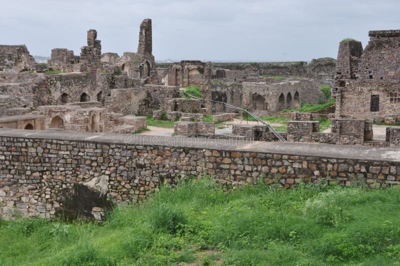 Golconda Fort in Hyderabad stock image. Image of castle - 26221677