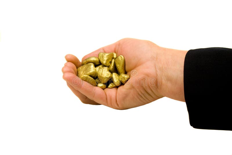 Gold stock photo. Image of nuggets, reward, hand, merit - 16330732