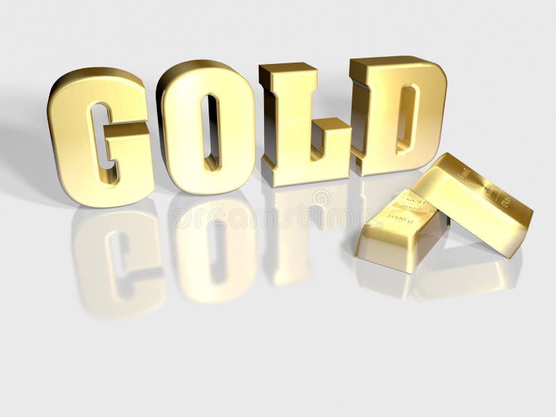 Gold Written in Golden Letters Stock Illustration - Illustration of ...