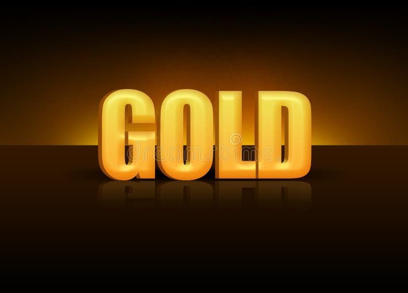Gold Bar Gold Word Text Illustration Typography Stock Vector ...