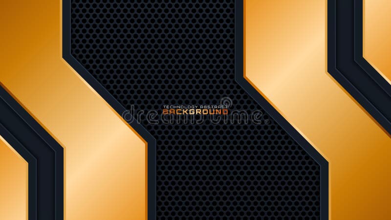 Gold Abstract Background Banner with Circle Gold Color Creative Digital ...